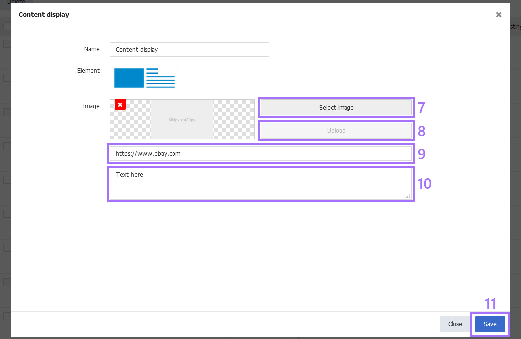 Content display - PushAuction