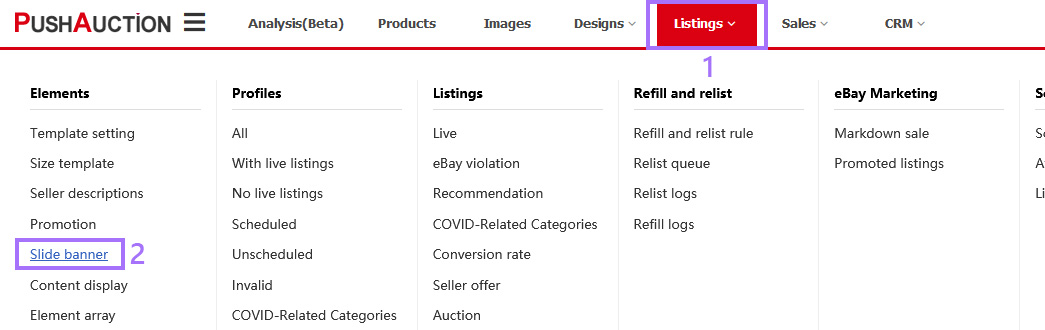 Slide banner - PushAuction